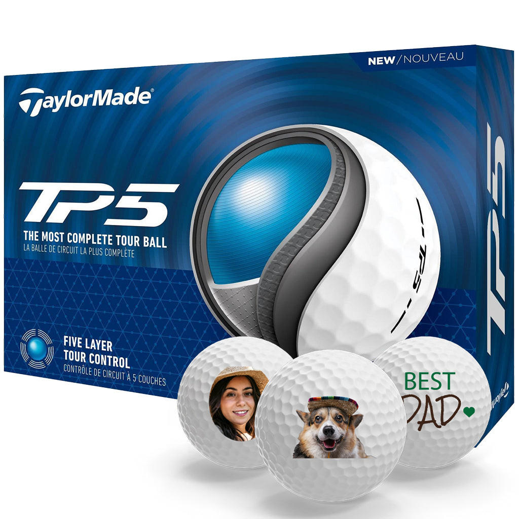 Custom TaylorMade TP5 Golf Balls – White – Custom Golf Balls